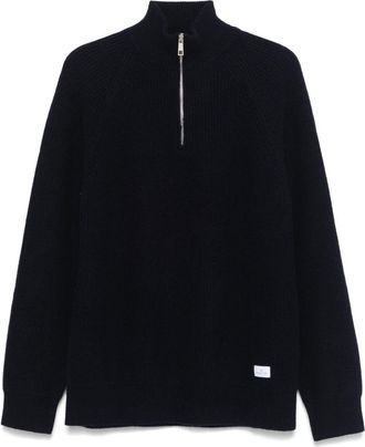 Manuel Ritz Pullover mit kurzem Reißverschluss - Blau