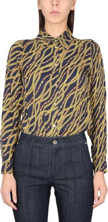 Michael Kors Femme, Blouses et Chemises, Multicolore, Taille: 36 FR Status Print Georgette Blouse
