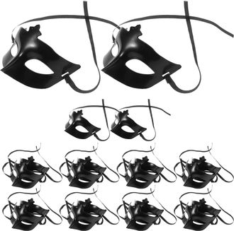 SOLUSTRE 20 Stück Teiliges Halloween Masken-Basis- Teil Gesichtsplastikmasken Realistische DIY Maske Schwarze Masken für Karneval Kostüm Masquerade Kreativset 