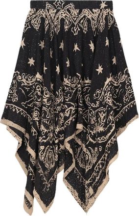 R13 Femme, Jupes, Noir, Taille: 38 FR Bandana Skirt