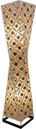 Guru Shop Stehlampe/Stehleuchte, in Bali Handgemacht aus Naturmaterial, Capiz/Perlmutt - Modell Tango, 100x20x20 cm