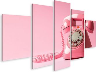 Islandburner Prime Bild auf Leinwand Rosa Retro Telefon auf pinkem Hintergrund Bilder Wandbilder Poster