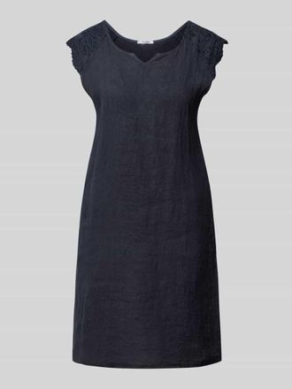 Zabaione Minikleid aus Leinen-Mix mit Stitchings