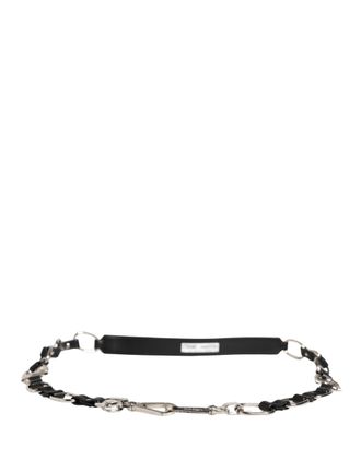 Dolce & Gabbana Womens Black Leather Silver Chain Bag Accessory Shoulder Strap Lamb Zamak Real Brass 10lf
