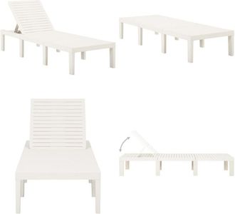 vidaXL Vidaxl - Sonnenliege Kunststoff Wei&szlig; - Sonnenliege - Gartenliege - Liege - Outdoor M&ouml;bel - Kunststoffm&ouml;bel - Home & Living
