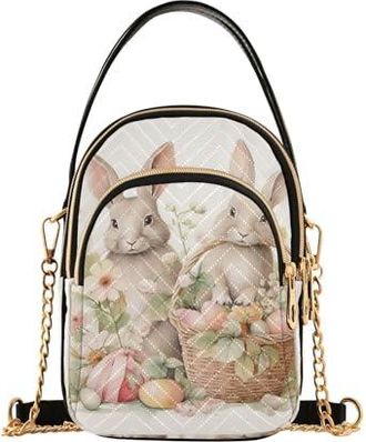 Mnsruu Sac à bandoulière pour femme, lapin, fleur, lapin, rose, sac à main, petit sac à bandoulière avec sangle réglable