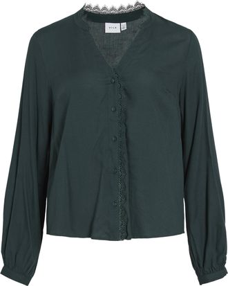 Vila Vigrace V-Neck L/S Lace Shirt - Noos