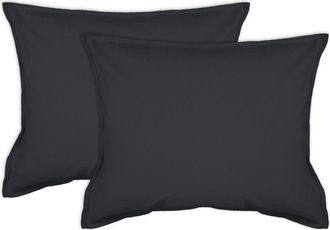 jilda-tex 2er Pack Zierkissenhülle Stone-Washed Renforce Lissabon 100% Bio-Baumwolle Knitterlook Stehsaum Bügelfrei Uni Leinen-Optik Bügelfrei GOTS Made in Gree