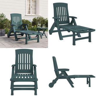 vidaXL Vidaxl - Klappliege mit Rollen Grün pp - Sonnenliege - Gartenliege - Klappliege - Outdoor Möbel - Liegefläche - Home & Living