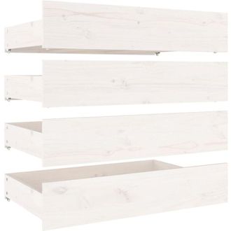 vidaXL Bettschubladen 4 Stk. Wei&szlig; Massivholz Kiefer Vidaxl