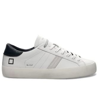 D.A.T.E. Baskets pour homme Hill Low en cuir blanc et bleu fonc&eacute; - Hill Low M 441-HL-CA-WL - Taille 40, Blanc, 42 EU