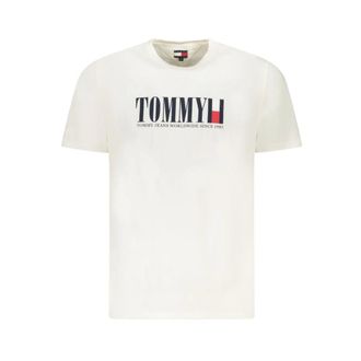 Tommy Hilfiger Homme, Tops, Blanc, Taille: 2XL T-shirt Homme en Coton Blanc