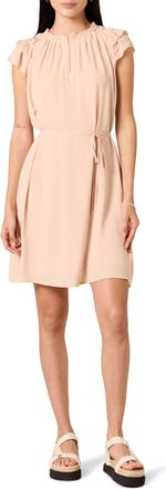 Amazon Essentials Damen Leichtes Georgette-Etuikleid Mit Lockerer Passform Mit Geteiltem Ausschnitt Und Flatter&auml;rmeln, Zartrosa, S