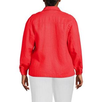 Lands End Leinenjacke, Damen, Gr&ouml;&szlig;e:48-50 plus, Orange, Leinen, by Lands End