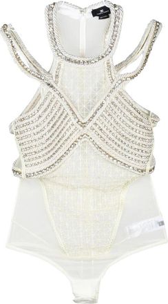 Elisabetta Franchi Femme, Tops, Blanc, Taille: 38 FR Body