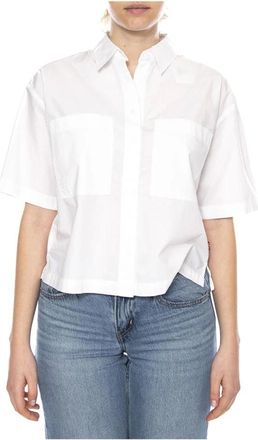Levi's Femme, Blouses et Chemises, Blanc, Taille: 40 FR Harlie SS Cropped Shirt