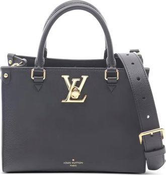Louis Vuitton sac à main en cuir grainé (années 2021) - Noir