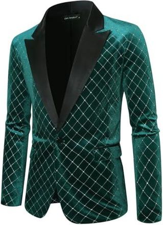 Generic Automne et hiver pour homme, coupe ajust&eacute;e, coupe ajust&eacute;e, petite robe de costume, Vert, XXL