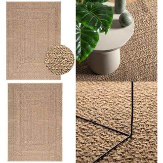 vidaXL Teppich 120x170 cm Jute-Optik Innen und Au&szlig;en - Outdoor-Teppich - Terrasse-Teppich - Garten-Teppich - Polypropylen-Teppich - UV-best&auml;ndiger Teppich