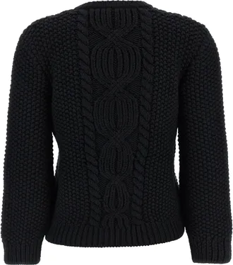 Saint Laurent Mens Black Wool Cardigan Clothing