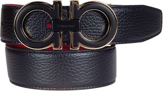 Ferragamo Homme, Accessoires, Noir, Taille: 90 CM Ceinture Gancini R&eacute;versible et Ajustable