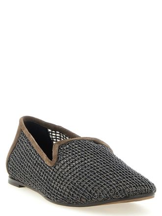 Brunello Cucinelli Embroidery Mesh Loafer - Brown