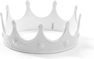 Seletti Vorratsdose My Krone Kuriositäten, Porzellan, Weiß, 18,5 x 7,5 cm