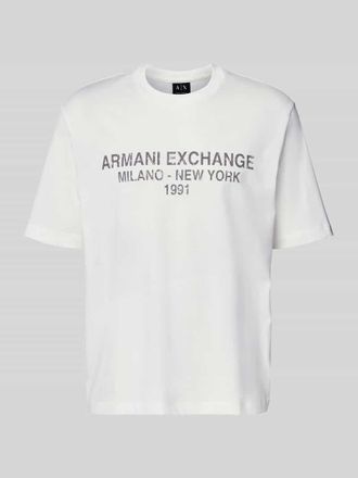 A|X Armani Exchange T-Shirt mit Label-Print und Rundhalsausschnitt