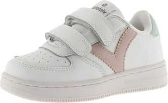 Victoria Basket Basse Tiempo Effet Cuir avec Logo en Contraste ET Fermeture Scratch Nude 37