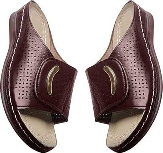 Generic Sandales d&eacute;t&eacute; pour femme - Avec talon compens&eacute; - Style boh&egrave;me - Sandales de plage - Sandales d&eacute;t&eacute; r&eacute;tro - Sandales romaines - Sandales de loisirs - Bo