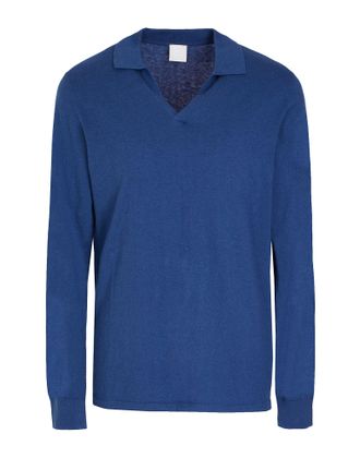 8 by YOOX ORGANIC COTTON-CACHEMERE BLEND KNITWEAR L/SLEEVE POLO