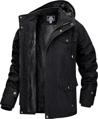 Magcomsen Veste bomber dhiver en polaire pour homme style militaire, coupe-vent avec capuche