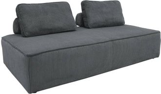 Sweeek 2-Sitzer Sessel für ein modulares Sofa - Cordbezug, Cord, Dunkelgrau