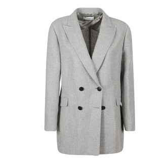Saulina Milano Anita Double-Breasted Blazer - - Jackets - Damen - Grau - L