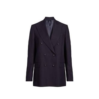 Officine G&eacute;n&eacute;rale Blazer Sandra en lin et coton m&eacute;lang&eacute;