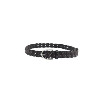 Dondup Geflochtener Lederg&uuml;rtel Schwarz Metallschnalle - - Accessories - Herren - Schwarzk - 85 CM