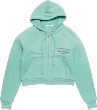 Acne Studios Femme, Sweatshirts et sweats &agrave; capuche, Vert, Taille: 38/40 FR Sprayed Zip Sweat &agrave; capuche
