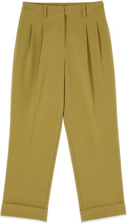 Oltre Femme, Pantalons, Vert, Taille: 44 FR Pantalon Pliss&eacute; Court