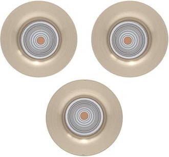 Eglo 3er Set Einbaustrahler Saliceto, dimmbare Deckenspots, runde Deckenstrahler aus Aluminium in Silber, warmwei&szlig;, &Oslash; 8,8 cm