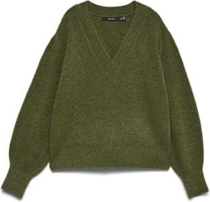 Vero Moda Vmboom Ls Pull à col en V Noos, Cyprès, S