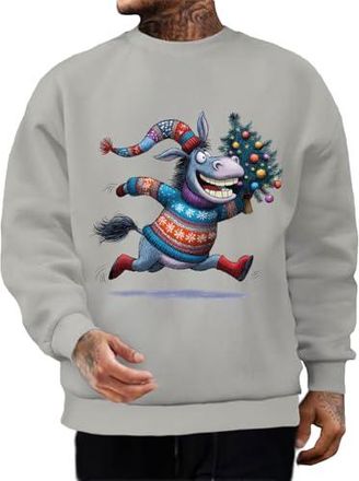 Generic Sweat-shirt de No&euml;l pour homme - Col rond imprim&eacute; animal dr&ocirc;le &agrave; manches longues d&eacute;contract&eacute; mode sweatshirts de vacances v&ecirc;tements de vacances &agrave; port