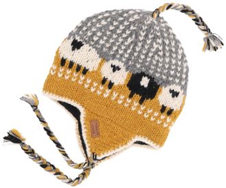 Guru Shop Wollm&uuml;tze mit Ohrenklappen, Norwegerm&uuml;tze, Winterm&uuml;tze Sheep - Mustard, Herren/Damen, Wolle