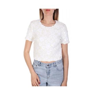 Michael Kors Floral Embellished Scuba Top - - Blouses & Shirts - Damen - Wei&szlig; - M