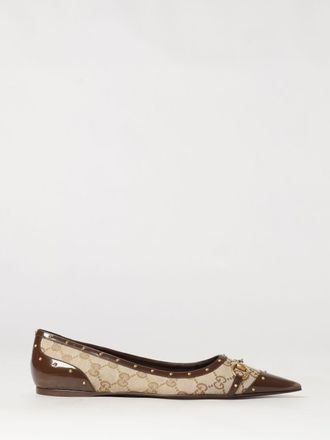 Gucci Ballerines en toile monogramme GG et cuir avec mors Horsebit