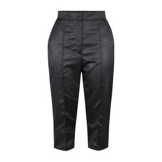 Elisabetta Franchi Taft-Hose mit Fischschuppenmuster - - Trousers - Damen - Schwarzk - XL