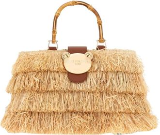 Rue Madam Femme, Sacs, Beige, Taille: ONE Size Sac Seau en Raphia