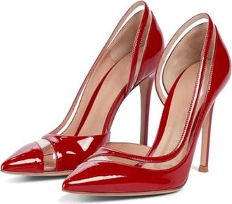 Generic Escarpins à Talons Hauts Rouges Sexy pour Femmes, Grande Taille Bout Pointu Chaussures de Soirée à Talons Aiguilles Mode Confortables Chaussures de Tr