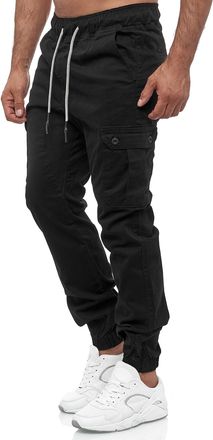 Tazzio Cargohose Herren Cargo Hose Jogger Chino Regular Fit Jeans M610 Schwarz XXL