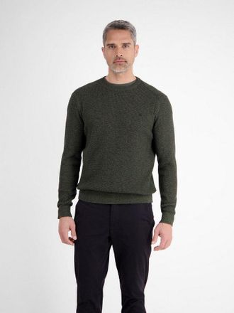 Lerros Strickpullover mit Logo-Stickerei und in Struktur-Optik