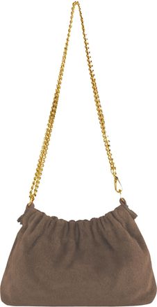 modamoda.de T259 - Mini Umhängetasche X-Small aus ital. Leder, Farbe:Wildleder Dunkeltaupe